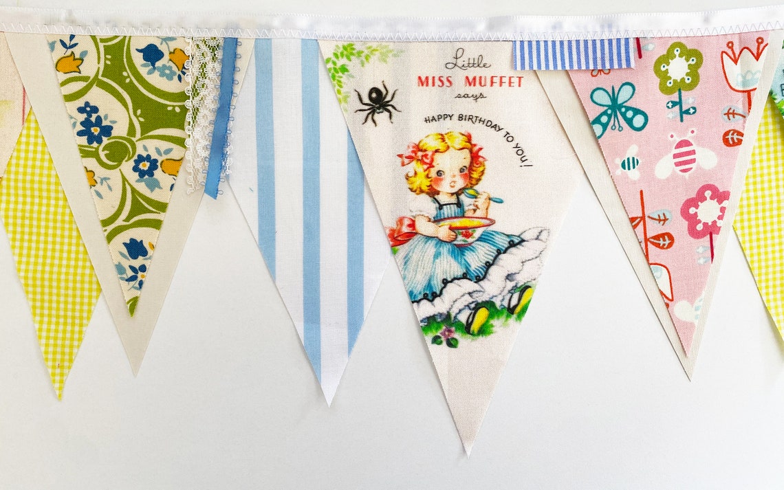 Cottagecore Vintage Storybook Banner, Vintage Birthday Card Garland ...
