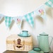 Ice Cream Picnic Party Gingham Banner, Mint Bunting, Vintage Ice Cream ...