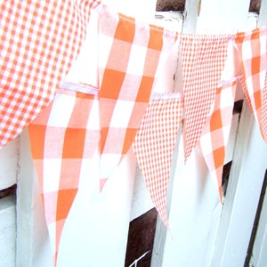 Banner Bunting Fabric Pennant Flags, Garland Vintage Style Gingham ...