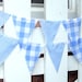 Blue Gingham Party Banner, Bunting, Pennant Flags, Vintage Style ...