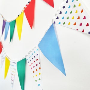 Pride Heart Flag Bunting Rainbow Color Fabric Gay Banner, Solid Cloth ...