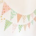 Metallic Gold Pink Mint Fabric Banner Bunting Pennant - Etsy