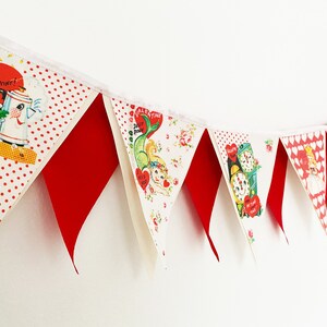 Vintage Valentine Bunting Banner, Valentine's Day Decor, Shabby Chic ...
