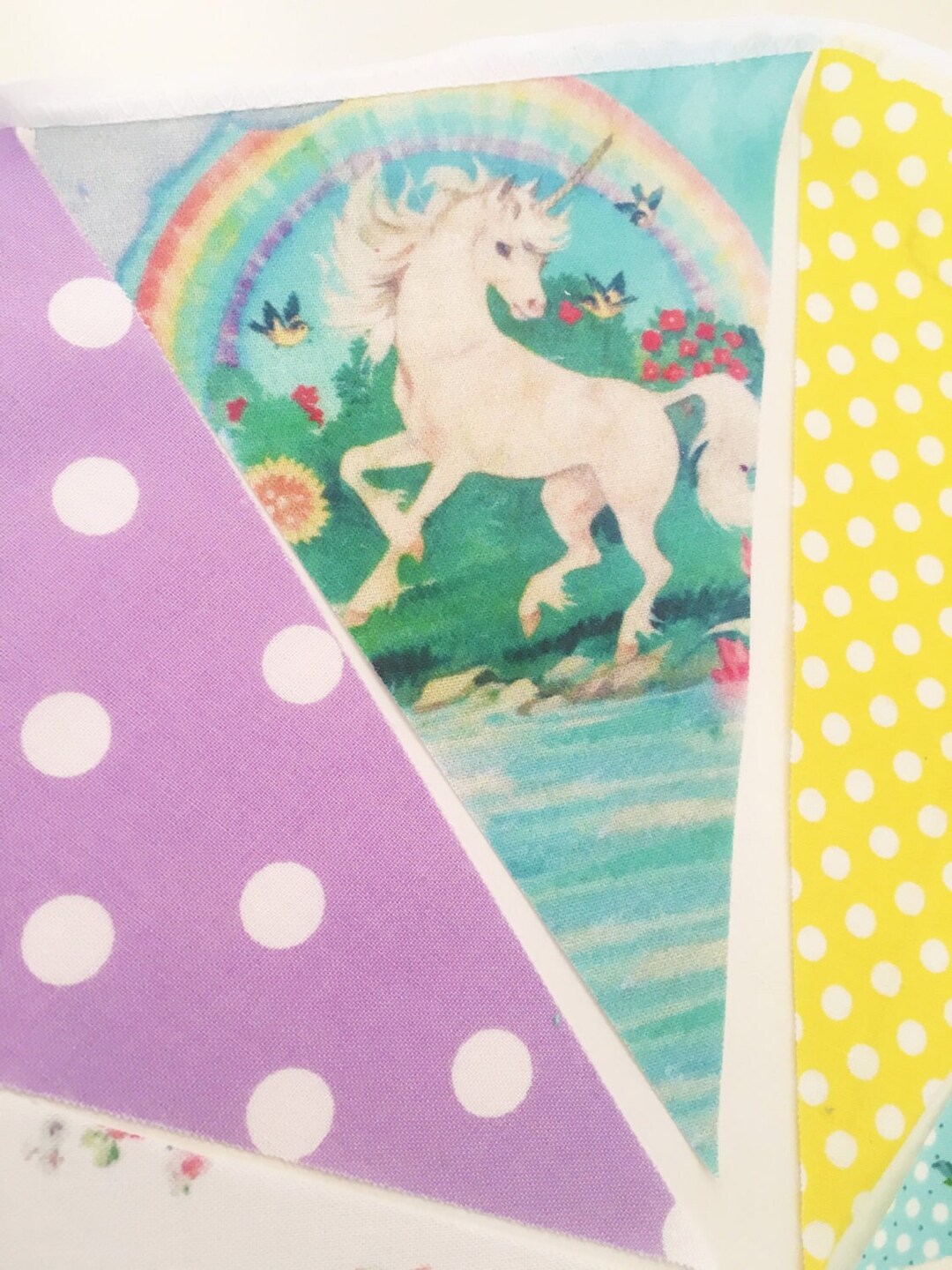 Unicorn Princess Party Rainbow Fabric Bunting, Shabby Chic Banner ...