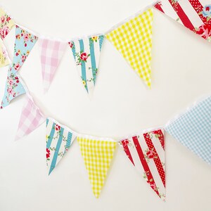 Cottagecore Shabby Chic Banner, Bunting, Picnic Fabric Flags, Vintage ...