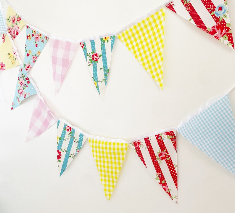 Cottagecore Shabby Chic Banner Bunting Picnic Fabric Flags - Etsy