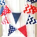 Banner Bunting Fabric Pennant Flags Navy Blue Red White - Etsy