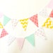 Fabric Banner, Bunting, Pennant Flags, Garland Turquoise, Pink, Grey ...