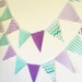 Purple, Lavender, Mint, Turquoise, Banner, Bunting, Garland Fabric ...