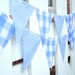 Blue Gingham Party Banner, Bunting, Pennant Flags, Vintage Style ...