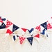 Nautical Party Banner Bunting Fabric Pennant Flags Navy - Etsy