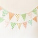 Metallic Gold Pink Mint Fabric Banner Bunting Pennant - Etsy