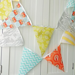 Woodland Banner, Bunting, Fabric Pennant Flags, Playroom Decor, Fox ...