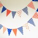 Orange and Royal Blue Banner, Bunting, Fabric Pennant Flag Garland ...