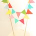 Cake Topper Banner, Solid Colored Pink, Mint, Coral Party Cake Bunting ...