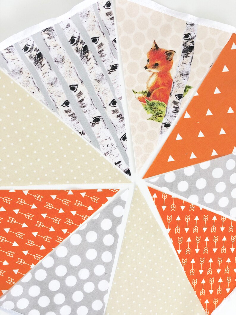 Fox Banner Woodland Garland Arrow Pennant Flags Fox Nursery | Etsy