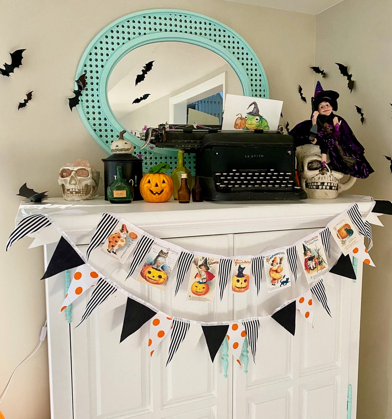 Black and Orange Stripes Solids and Dots Halloween Banner - Etsy