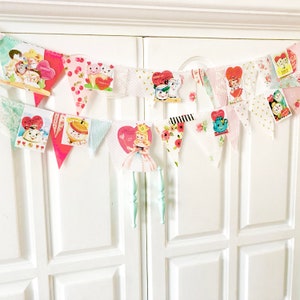 Valentine Bunting Banner, Valentines Day Decor, Shabby Chic Vintage ...