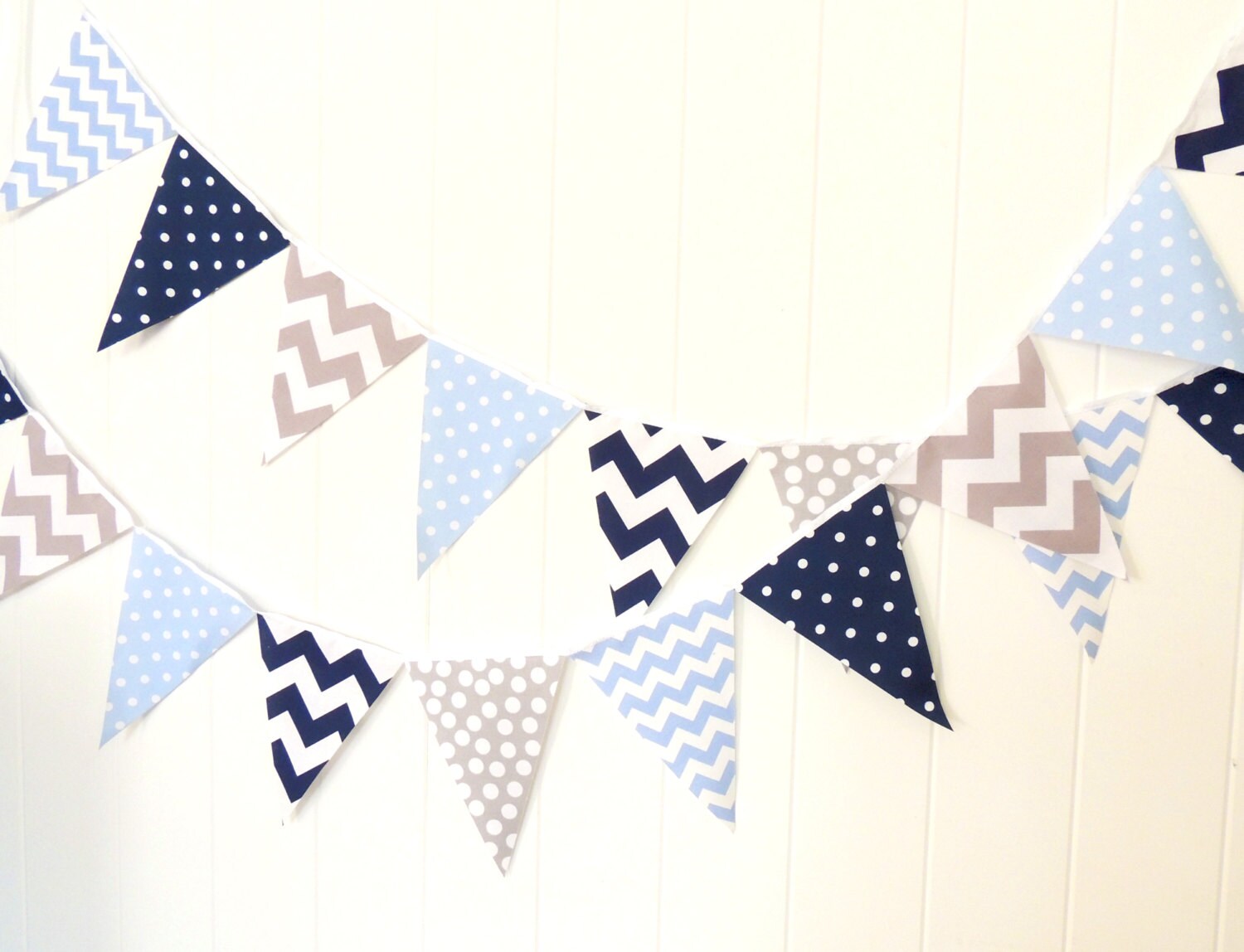 Bunting, Garland Banner, Fabric Party Flags, Light Blue, Navy Blue ...