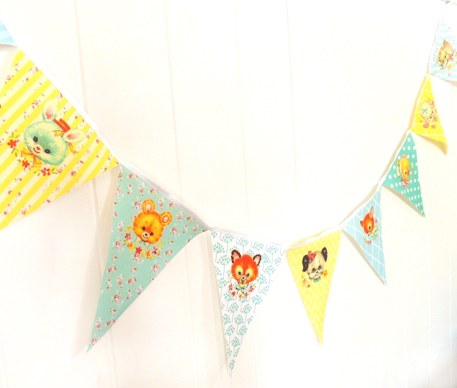 Easter Baby Animal Banner, Bunting, Fabric Flags, Fox, Bunny, Deer ...
