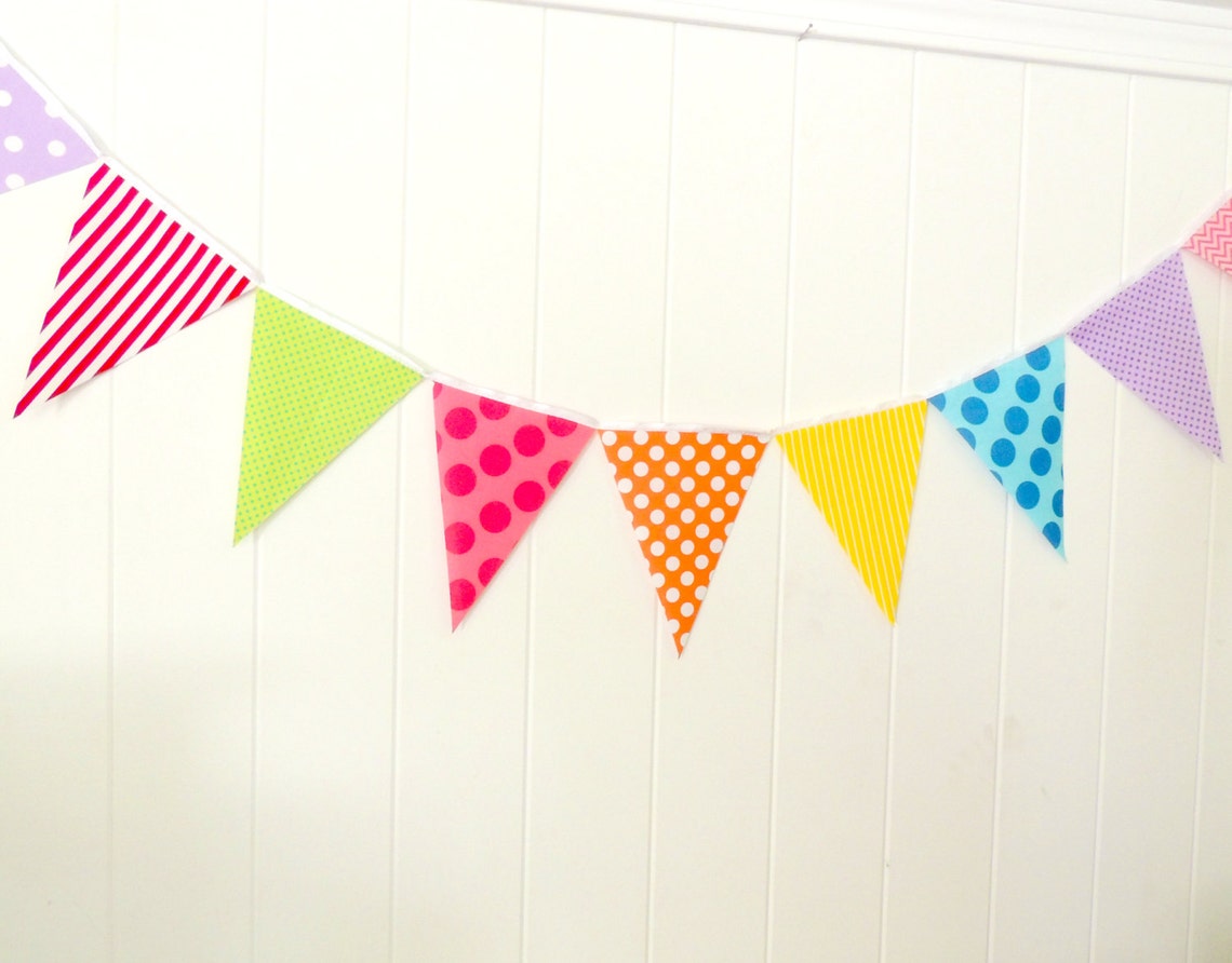 Candy Land Bunting Rainbow Banner Fabric Pennant Flag - Etsy