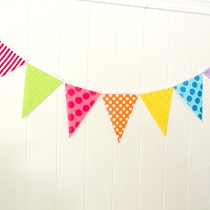 Candy Land Bunting, Rainbow Banner, Fabric Pennant Flag Garland ...