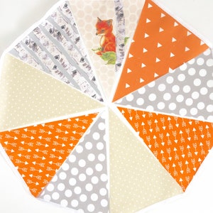 Fox Banner Woodland Garland, Arrow Pennant Flags, Fox Nursery Decor ...