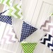 Bunting, Banner, Fabric Pennant Flags, Green, Navy Blue, Grey, Polka ...
