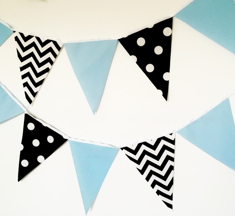 Garland Bunting Banner Pennant Fabric Flags, Chevron, Polka Dots Solid ...