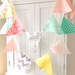 Fabric Banner, Bunting, Pennant Flags, Garland Emerald, Peach, Mint ...