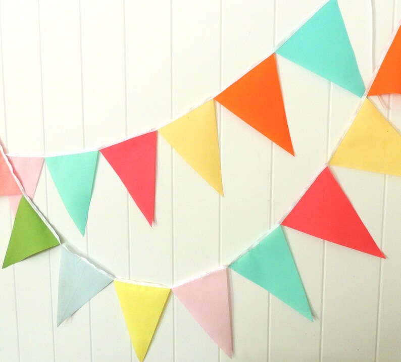 Garland Flag Bunting Solid Colors Fabric Banner Pennants - Etsy