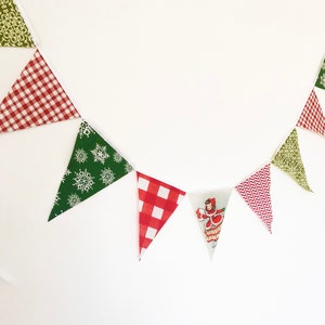 Retro Christmas Vintage Garland, Banner Bunting, Fabric, Vintage Ice ...