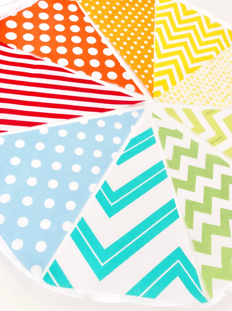 Rainbow Colored Bunting Rainbow Banner Fabric Pennant Flag - Etsy