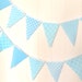 Bunting Banner Fabric Pennant Flags Light Pastel Blue - Etsy