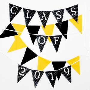 School Colors Garland Flag Bunting, Graduation Fabric Banner, School ...