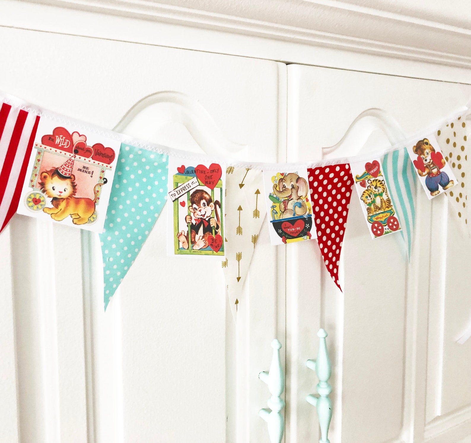 Valentine Bunting Banner Valentine's Day Decor Vintage - Etsy