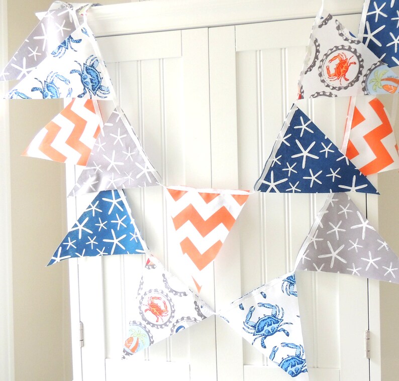 Banner Bunting Fabric Pennant Flags Beach Party Nautical | Etsy