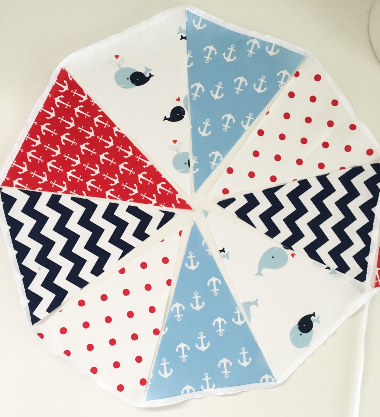 Nautical Whale Baby Shower Bunting Banner Fabric Pennant - Etsy