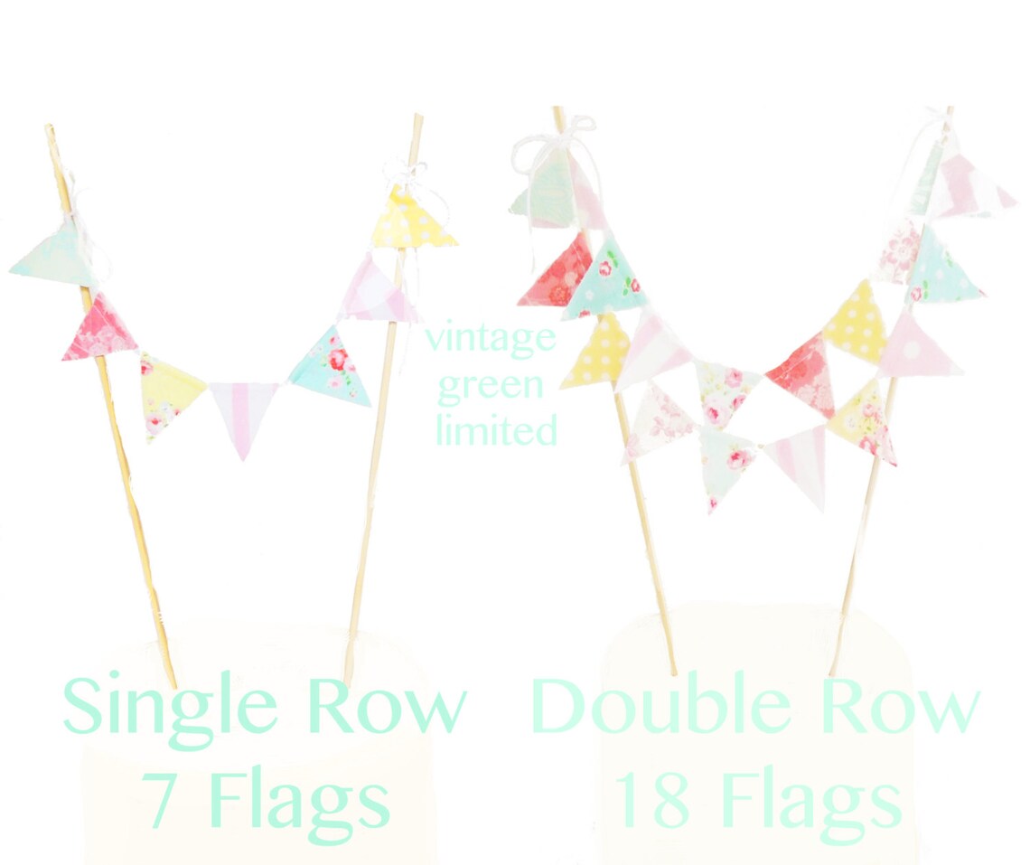 Shabby Chic Fabric Banner, Bunting, Pennant Flags, Pink, Blue, Aqua ...