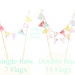 Shabby Chic Cake Banner Topper, Mini Cake Bunting, Fabric Pennant Flags ...