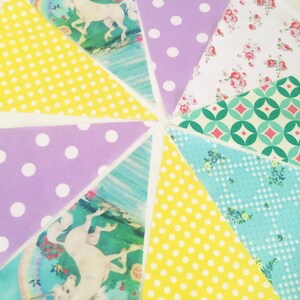 Unicorn Princess Party Rainbow Fabric Bunting, Shabby Chic Banner ...