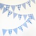 Blue Gingham Party Banner Bunting Pennant Flags Vintage - Etsy