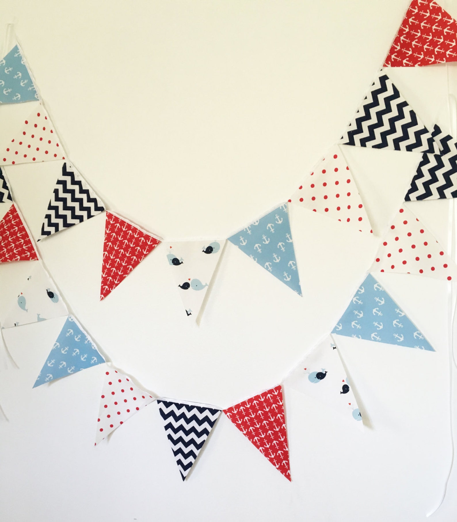 Nautical Whale Baby Shower Bunting Banner Fabric Pennant - Etsy