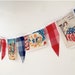 Vintage 4th of July Picnic Gingham Banner, Bunting, Fabric Pennant ...