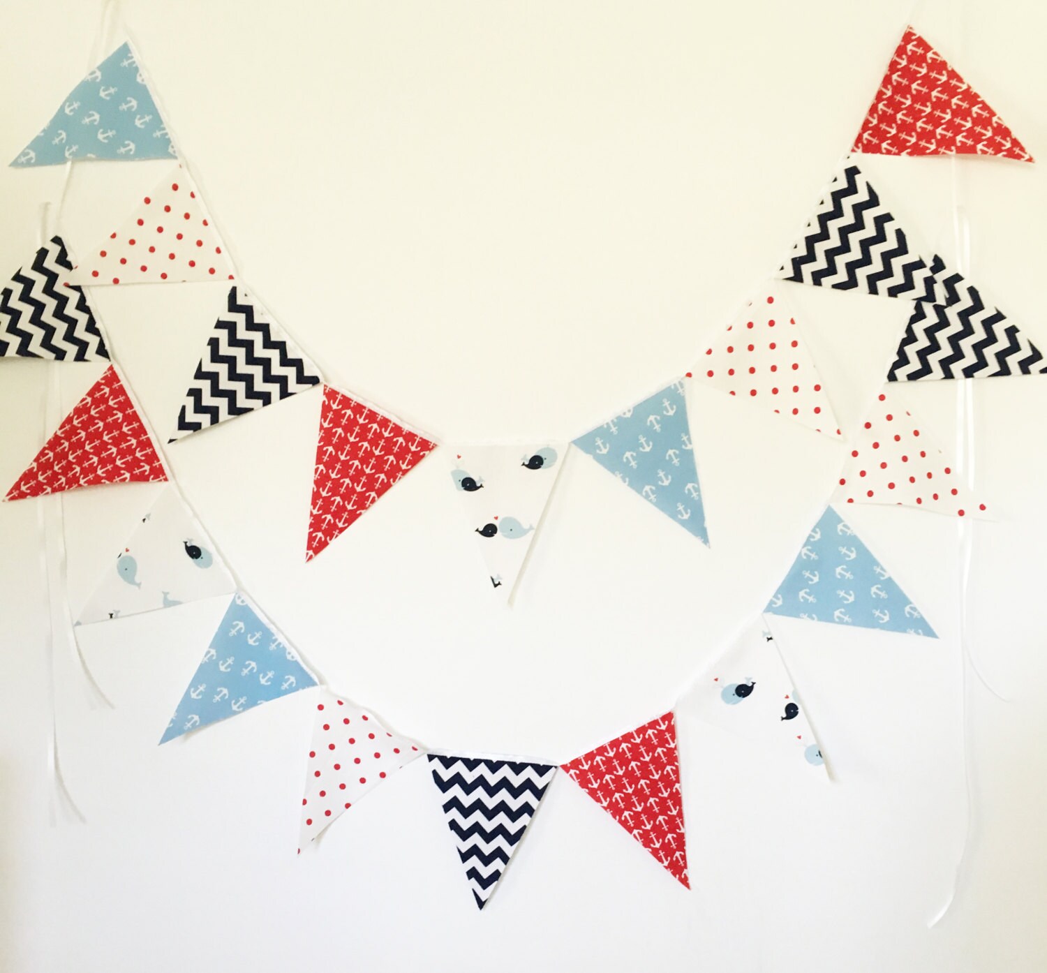 Nautical Whale Baby Shower Bunting Banner Fabric Pennant - Etsy