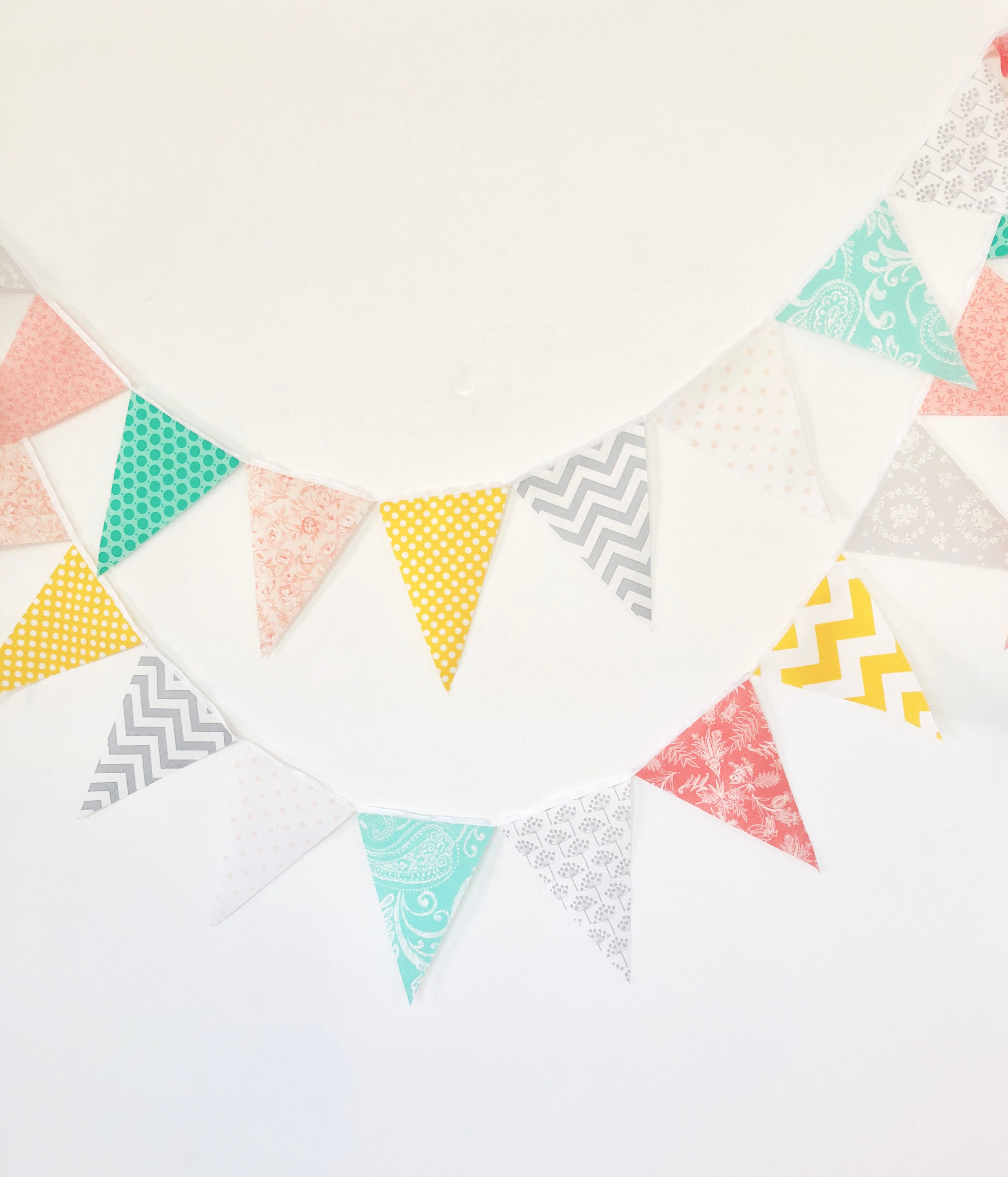 Banner, Bunting, Fabric Pennant Flag Wedding Garland, Photo Prop Baby ...