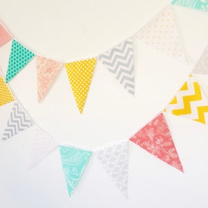 Banner, Bunting, Fabric Pennant Flag Wedding Garland, Photo Prop Baby ...