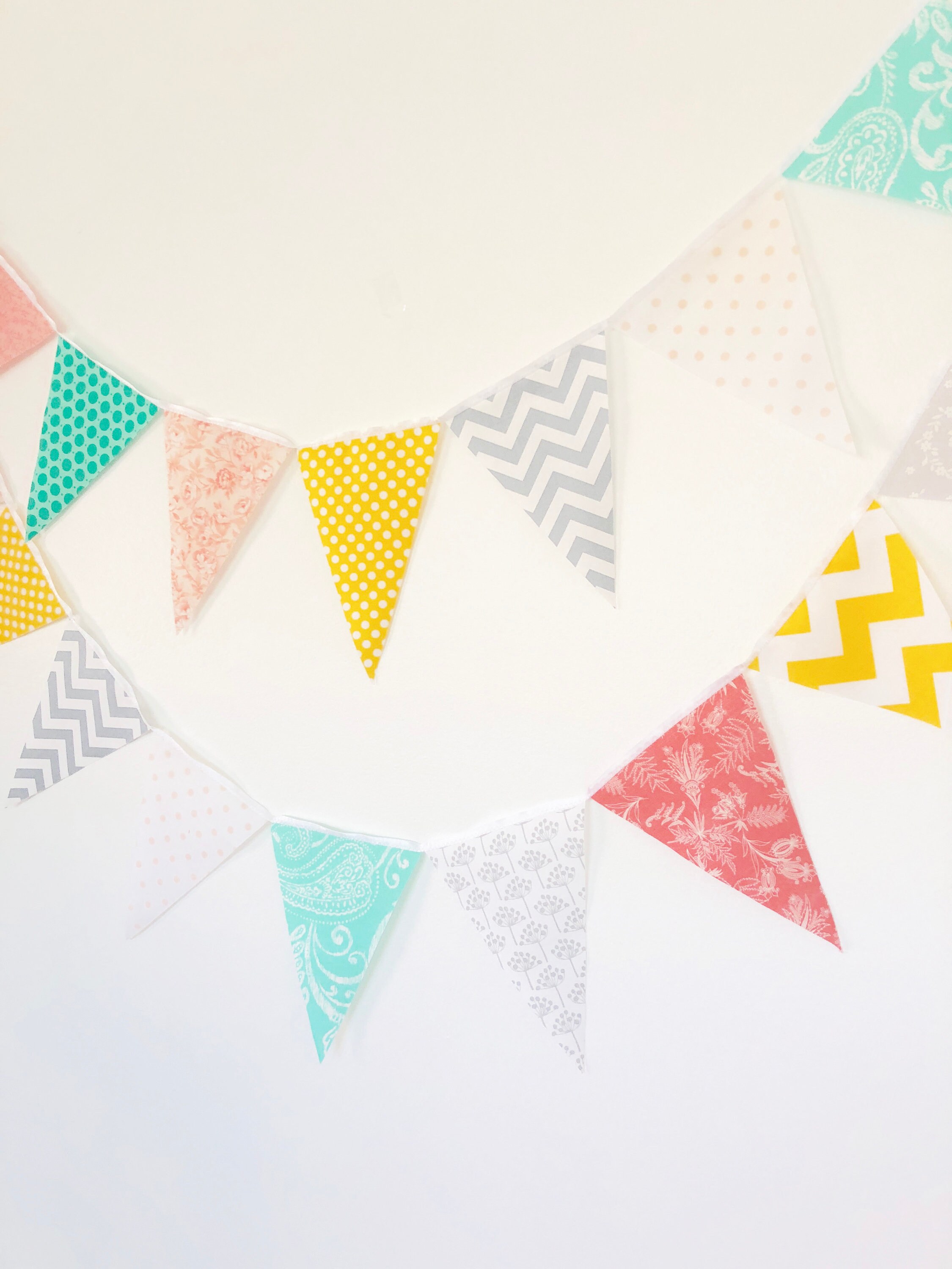 Banner, Bunting, Fabric Pennant Flag Wedding Garland, Photo Prop Baby ...