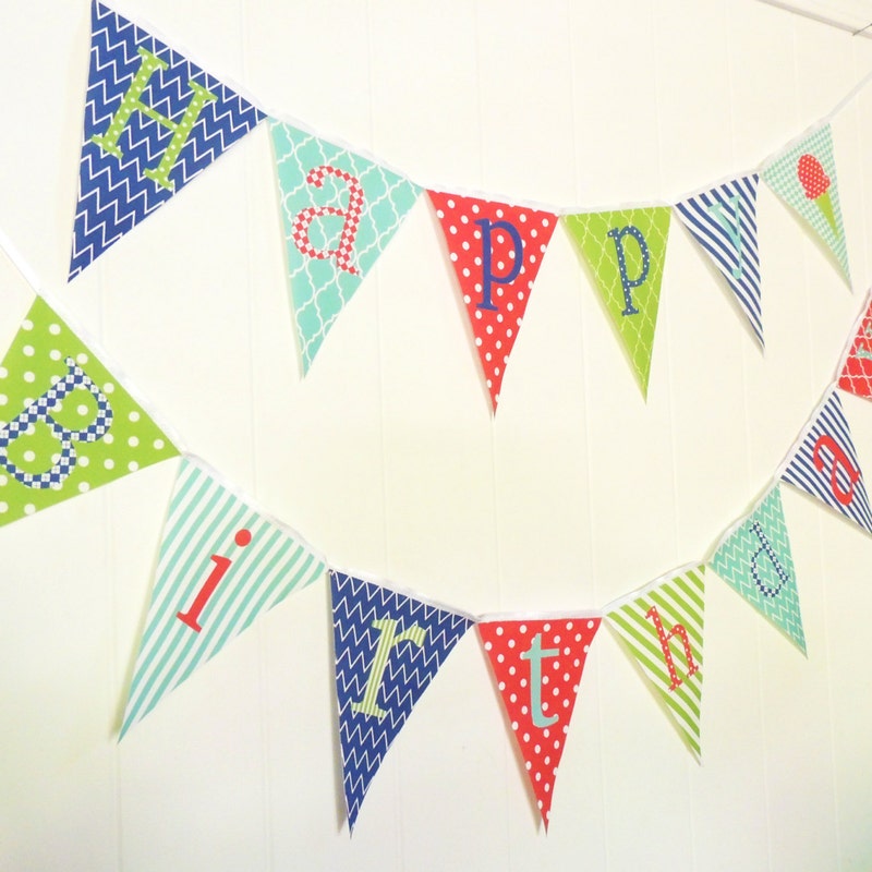 Happy Birthday Banner Fabric - Etsy