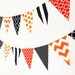 Banner Bunting Fabric Pennant Flags Orange Black Chevron - Etsy